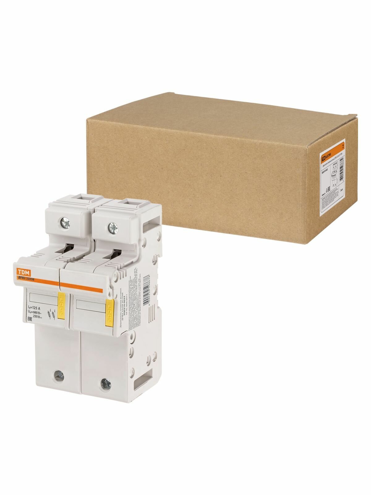 Держатель плавких вставок ДПВ2 22х58 2П TDM (упак. 3 шт.)