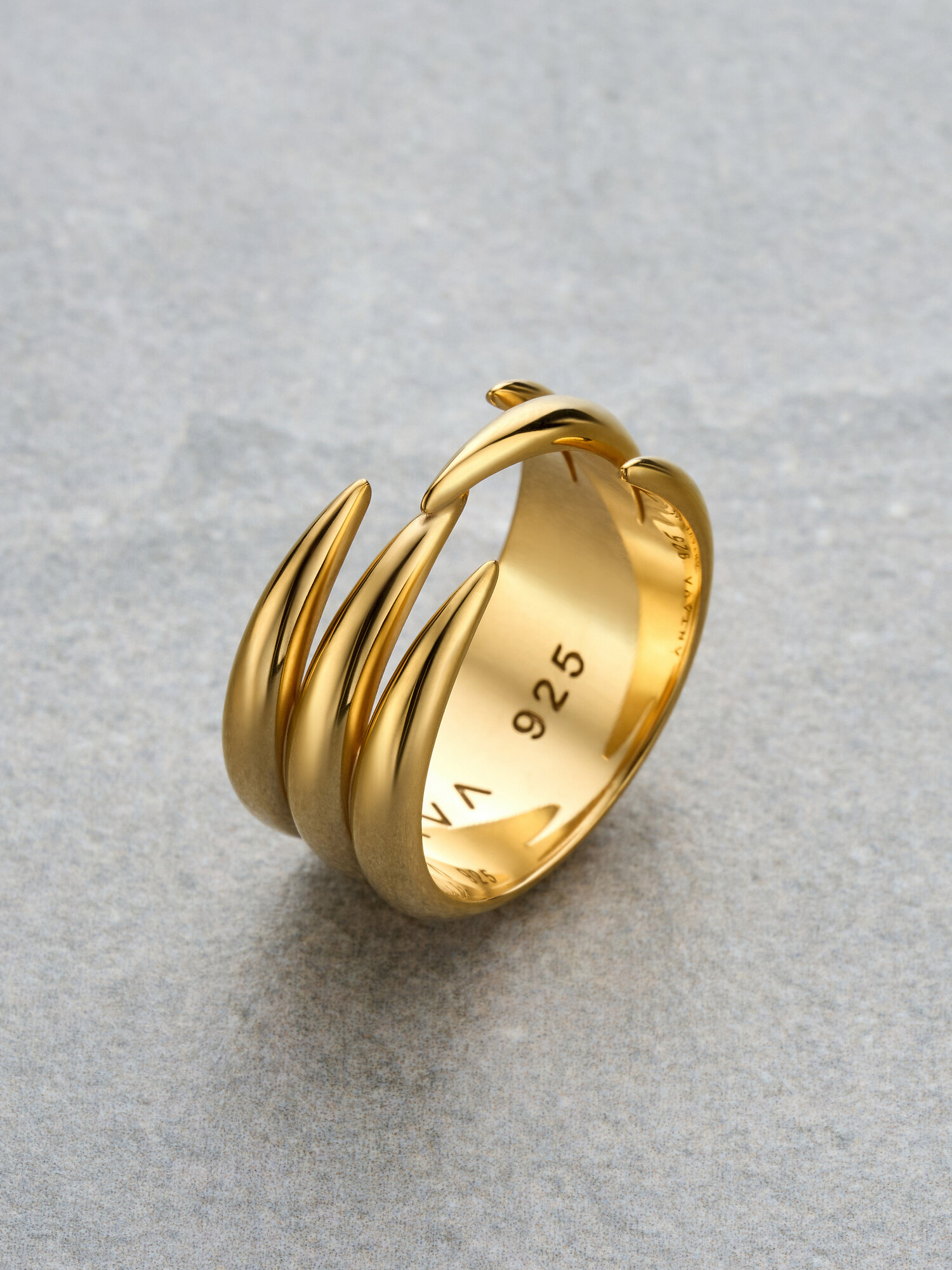 Кольцо обручальное, серебро, 925 проба, золочение