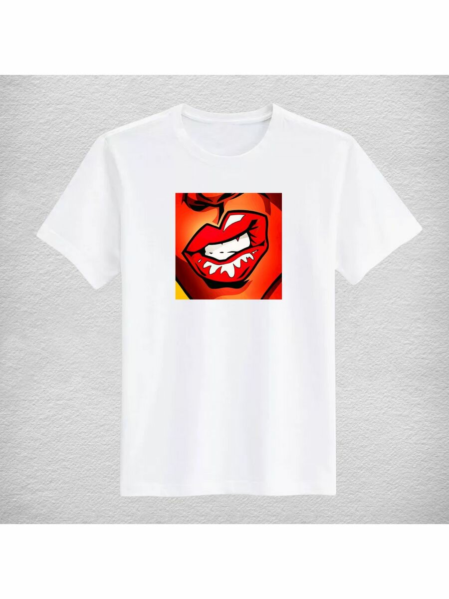 Футболка губы поцелуй поп арт