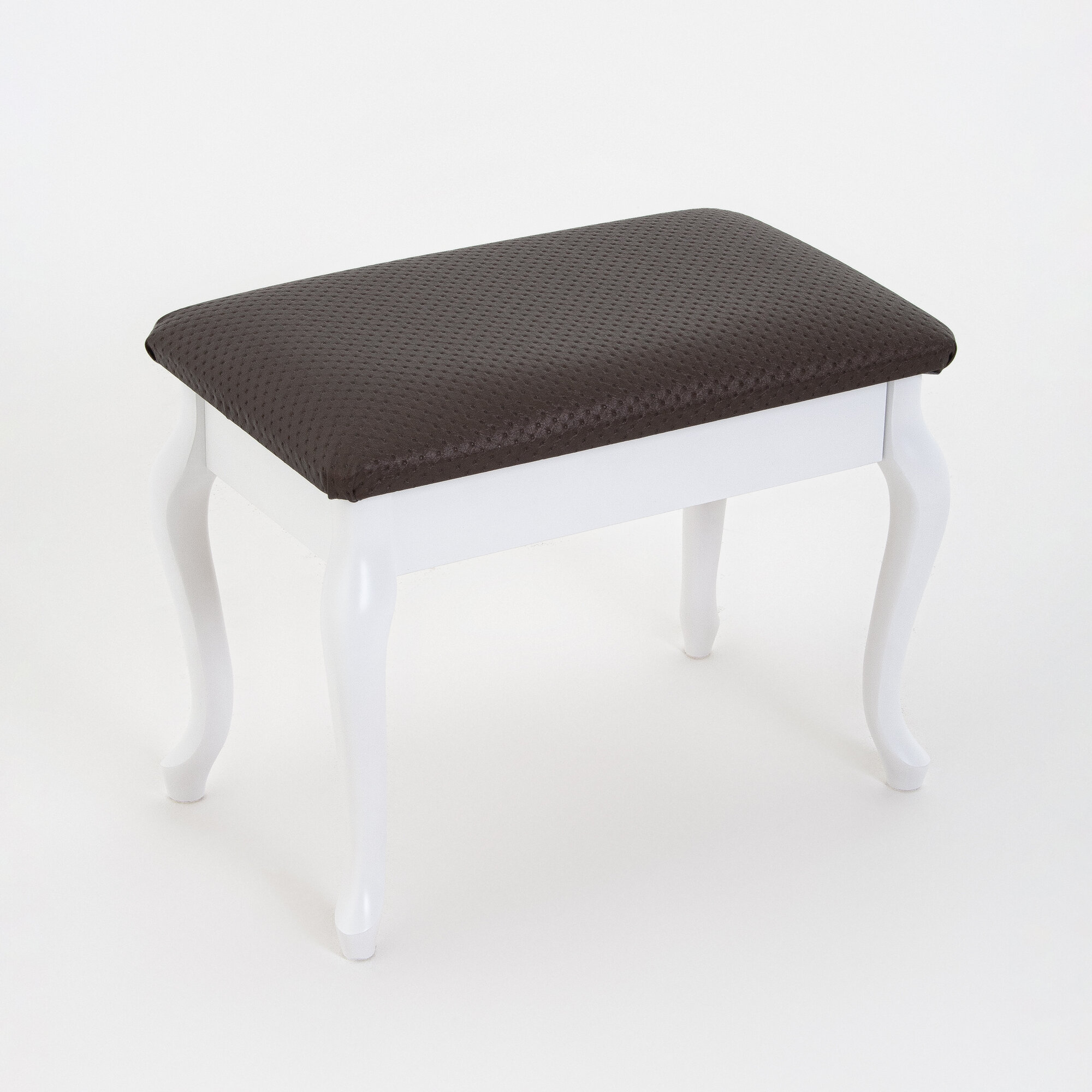 Банкетка с ящиком Венеция белая, ткань пунто кофе 430х330х330 мм