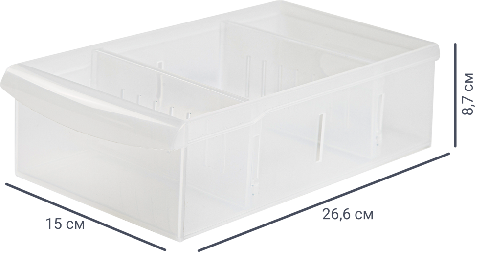 Контейнер Rolly 15x8.7x26.6 см 2.65 л пластик цвет прозрачный