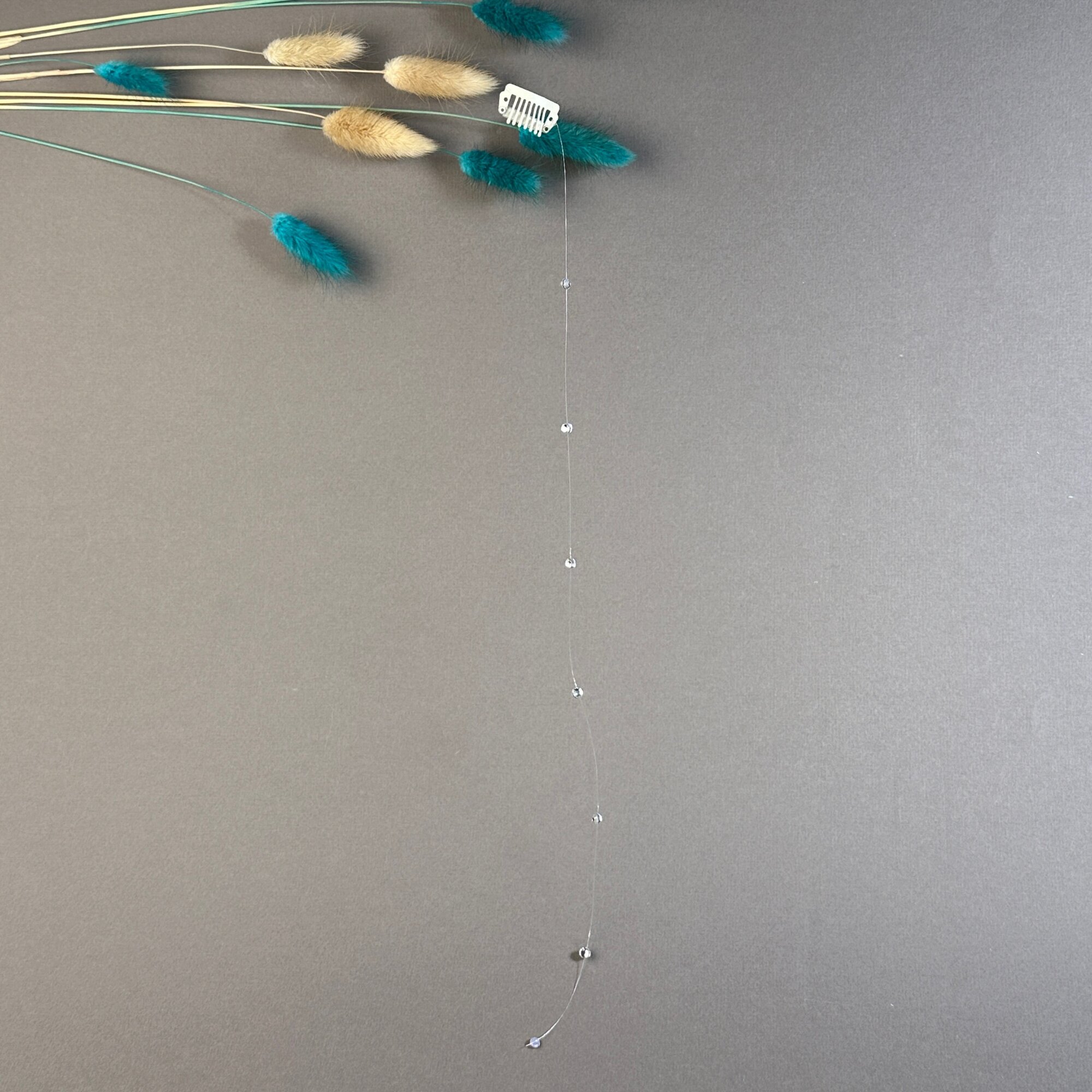 Стразы на леске для волос (1 шт, прозрачные)