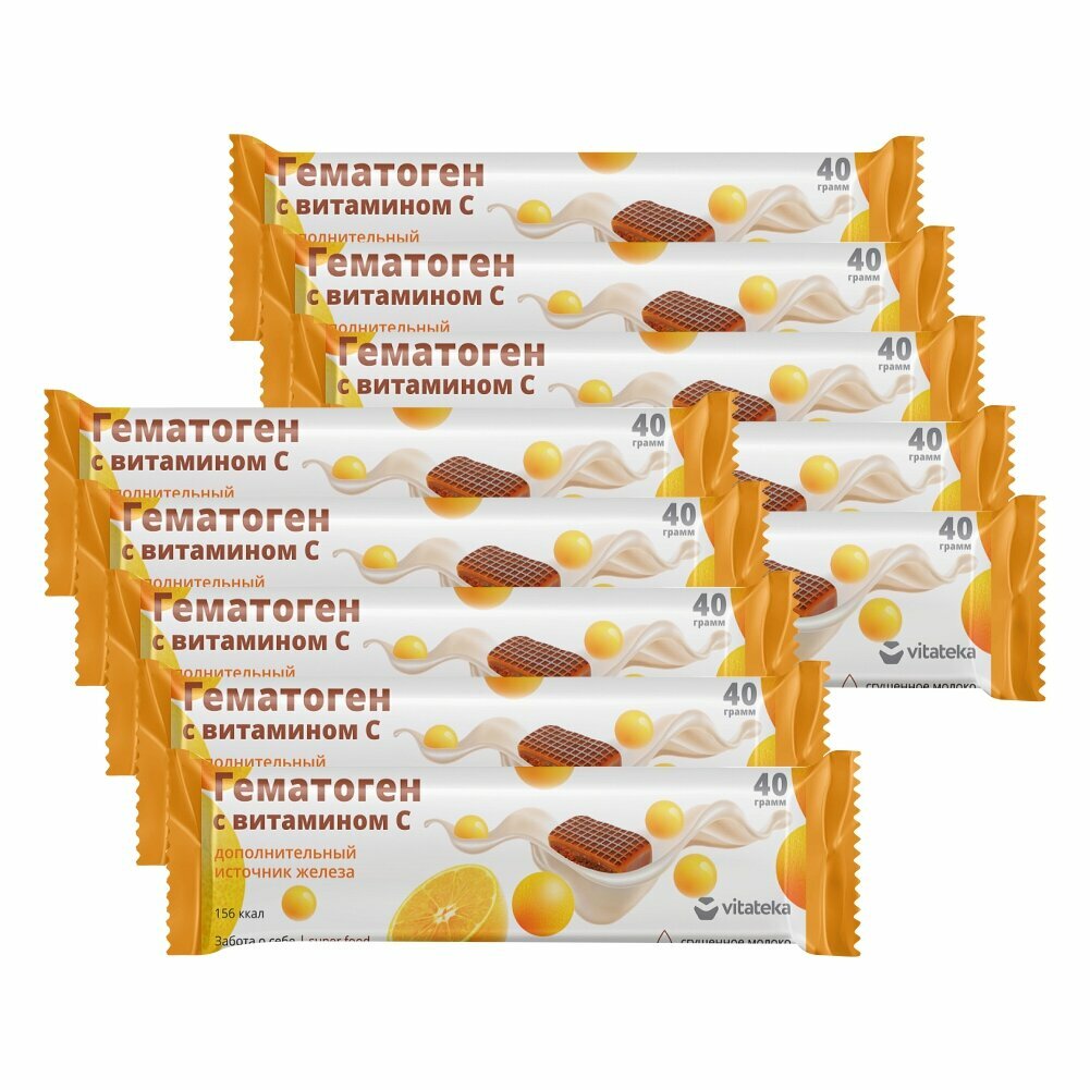 Гематоген Vitateka с витамином С 40 гр. х 10 шт.