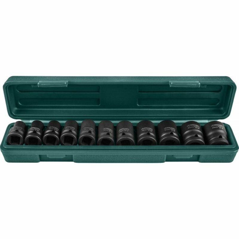 Набор головок 47183 ударных торцевых 1/2 inch, 11 пр: 10-14, 16, 17, 19, 21, 22, 24 мм, пласт. Кейс