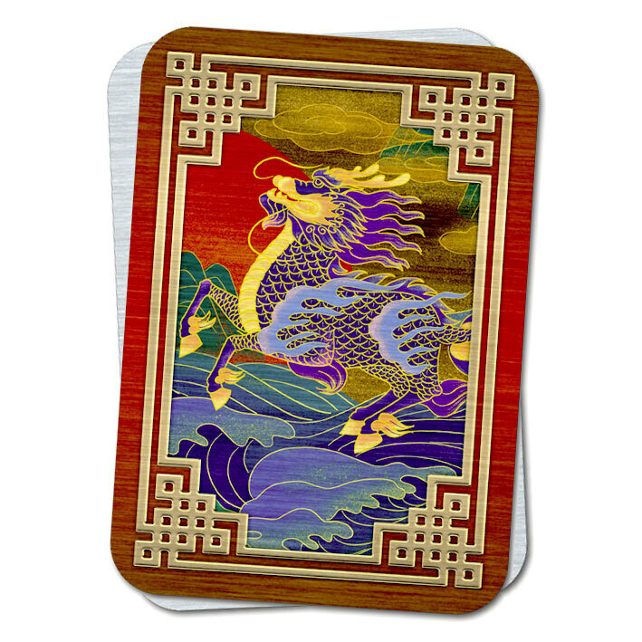 Магическая карта Фэн-Шуй Цилинь, оберег от сглаза и порчи, талисман удачи, кошельковый сувенир - амулет на деньги, подарок на 23 февраля мужчине или на 8 марта женщине