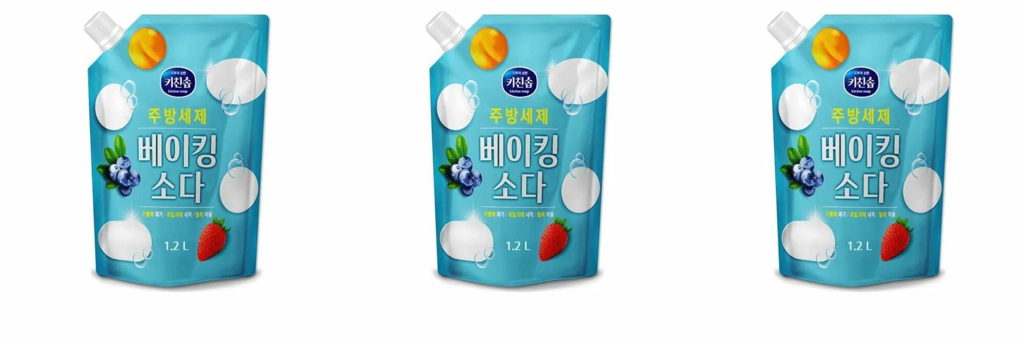 Mukunghwa Средство для мытья посуды Kitchen Soap Baking Soda Kitchen Detergent, 1200 мл, 3 шт