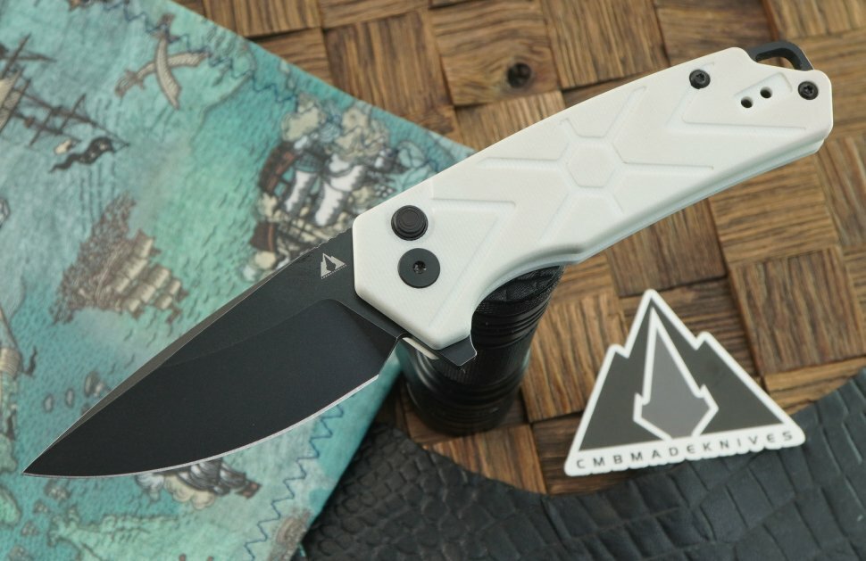 Складной нож CMB Made Knives TNB, сталь 14C28N, BC, рукоять белый G-10
