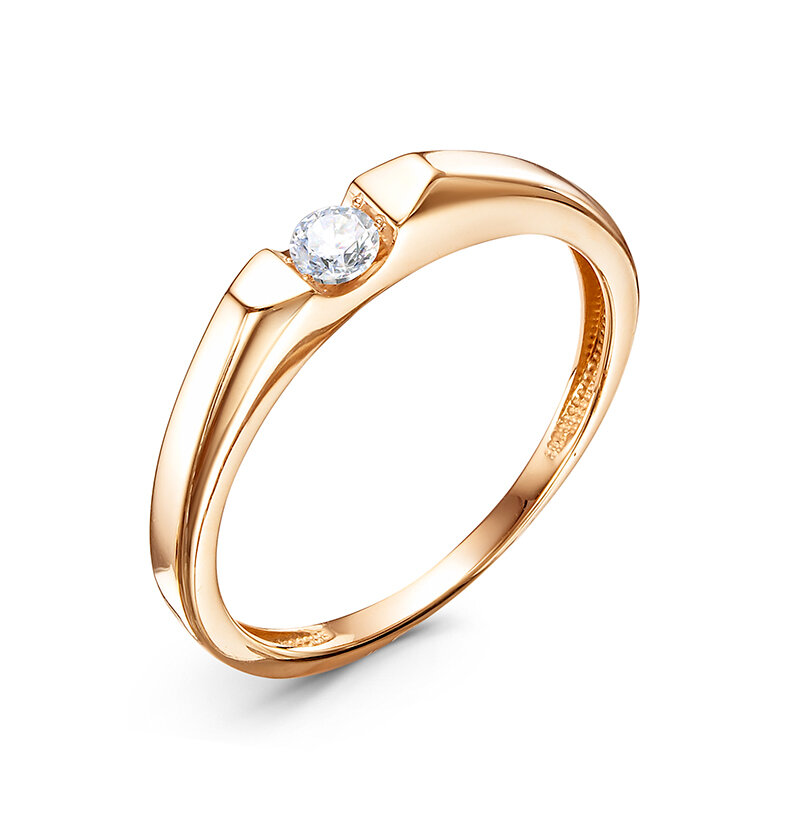 Кольцо помолвочное, золото, 585 проба, фианит