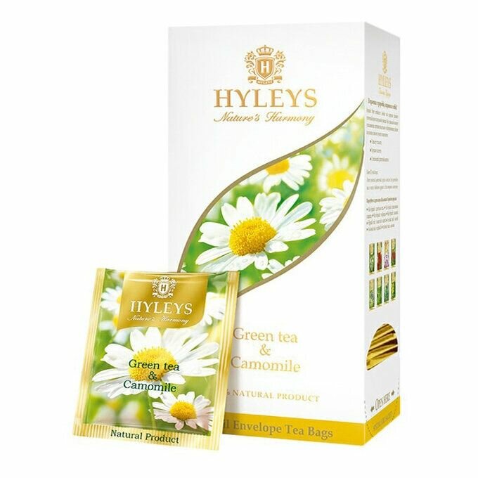 Hyleys Чай зеленый Гармония природы с ромашкой, 25 пакетиков по 1,5 г