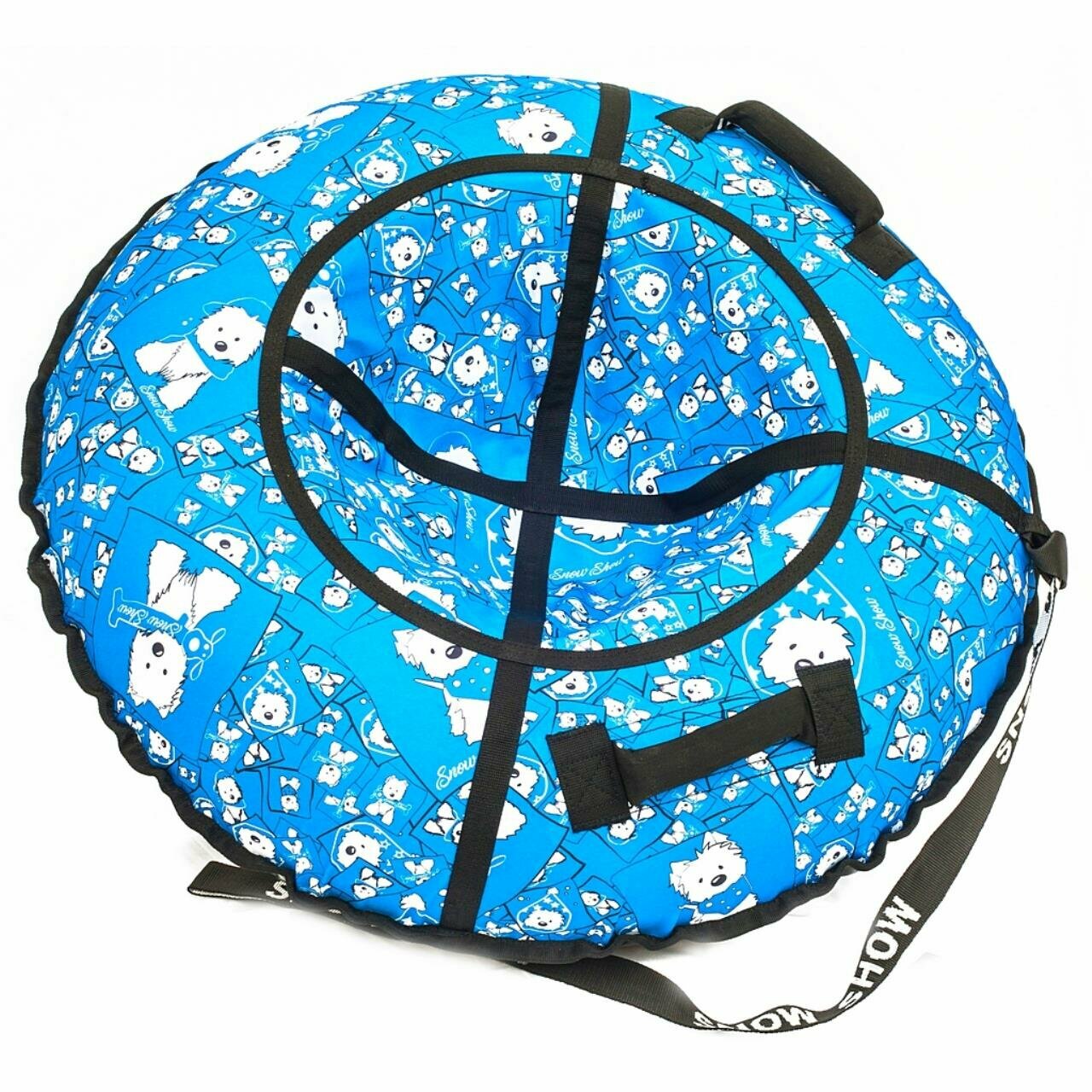 Санки надувные Тюбинг RT Собачки на голубом + автокамера, диаметр 118 см