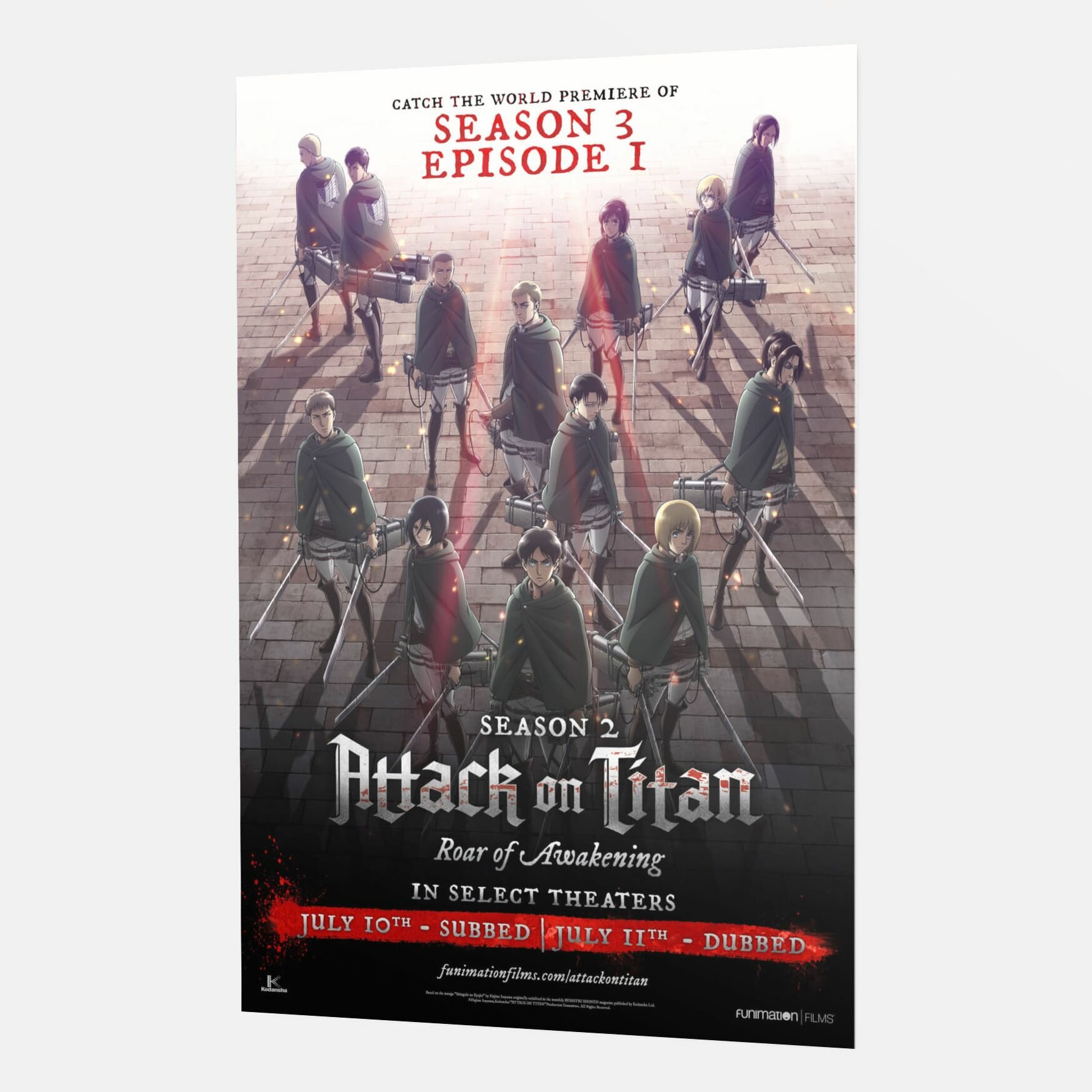 Интерьeрный постер (плакат на стену) по аниме Атака титанов - 40x60 см. - от Poster4me