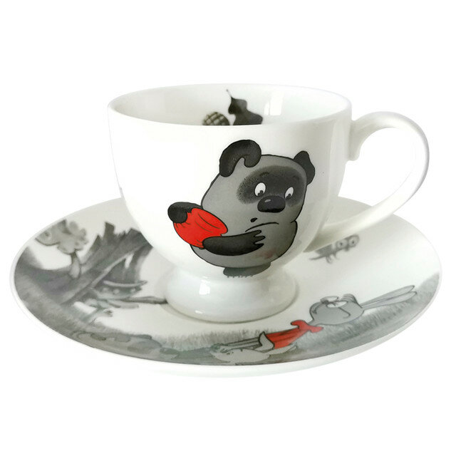 Чашка с блюдцем QUINSBERRY "Винни Пух" 220 мл, фарфор, под. уп.