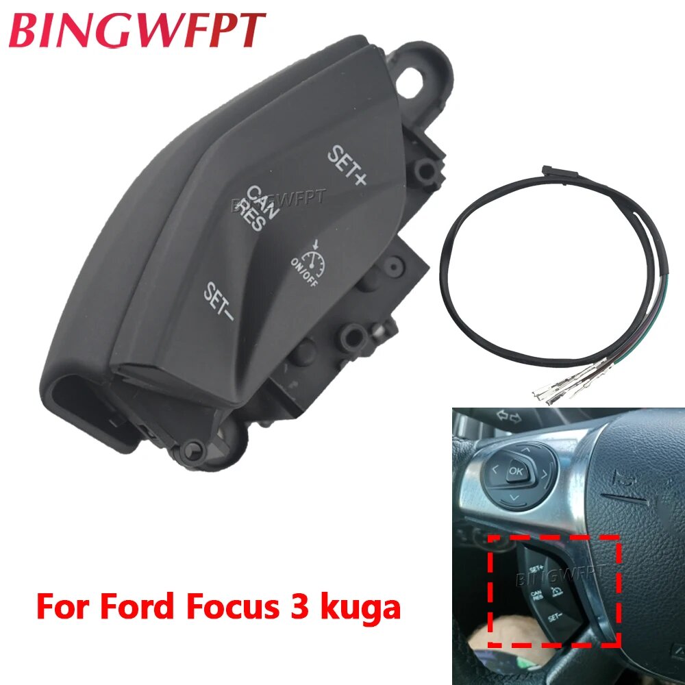 Для Ford Focus 3 2012-2014 для Kuga 2012-2015 Ford Transit на руле, новый автомобильный переключатель управления скоростью, система круиз-контроля Without LIM