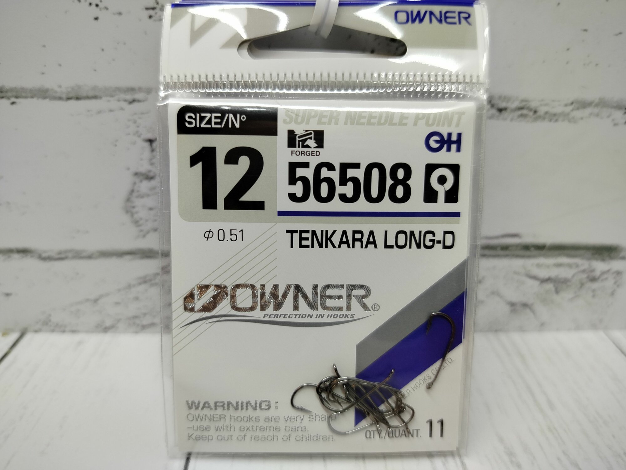 OWNER Крючок рыболовный TENKАRА LONG-D "ORIGINАL" 56508-BC №12-5уп (50шт)