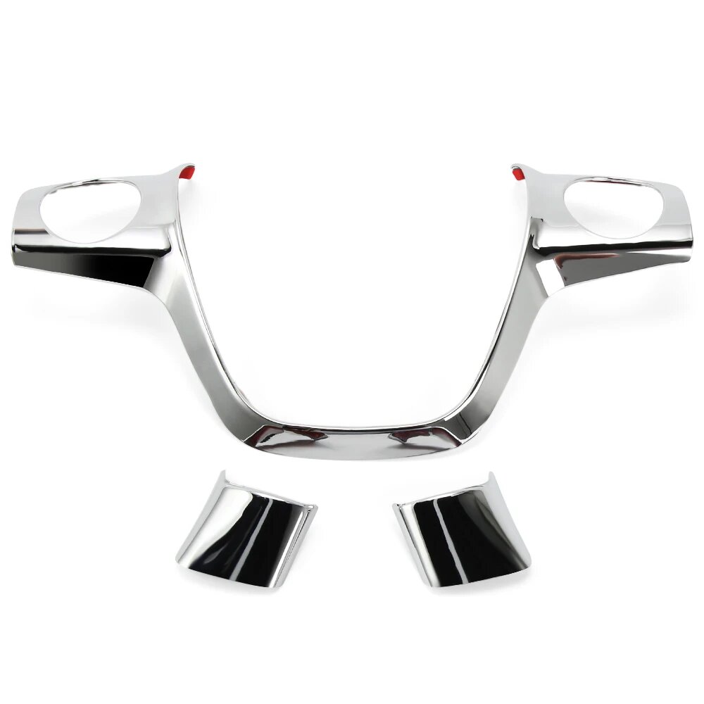 Хромированная накладка из АБС-пластика на руль, чехол-наклейка для Ford Focus 3 mk3 2012-2014/Kuga 2013-2015, автоаксессуары Chrome 3pcs