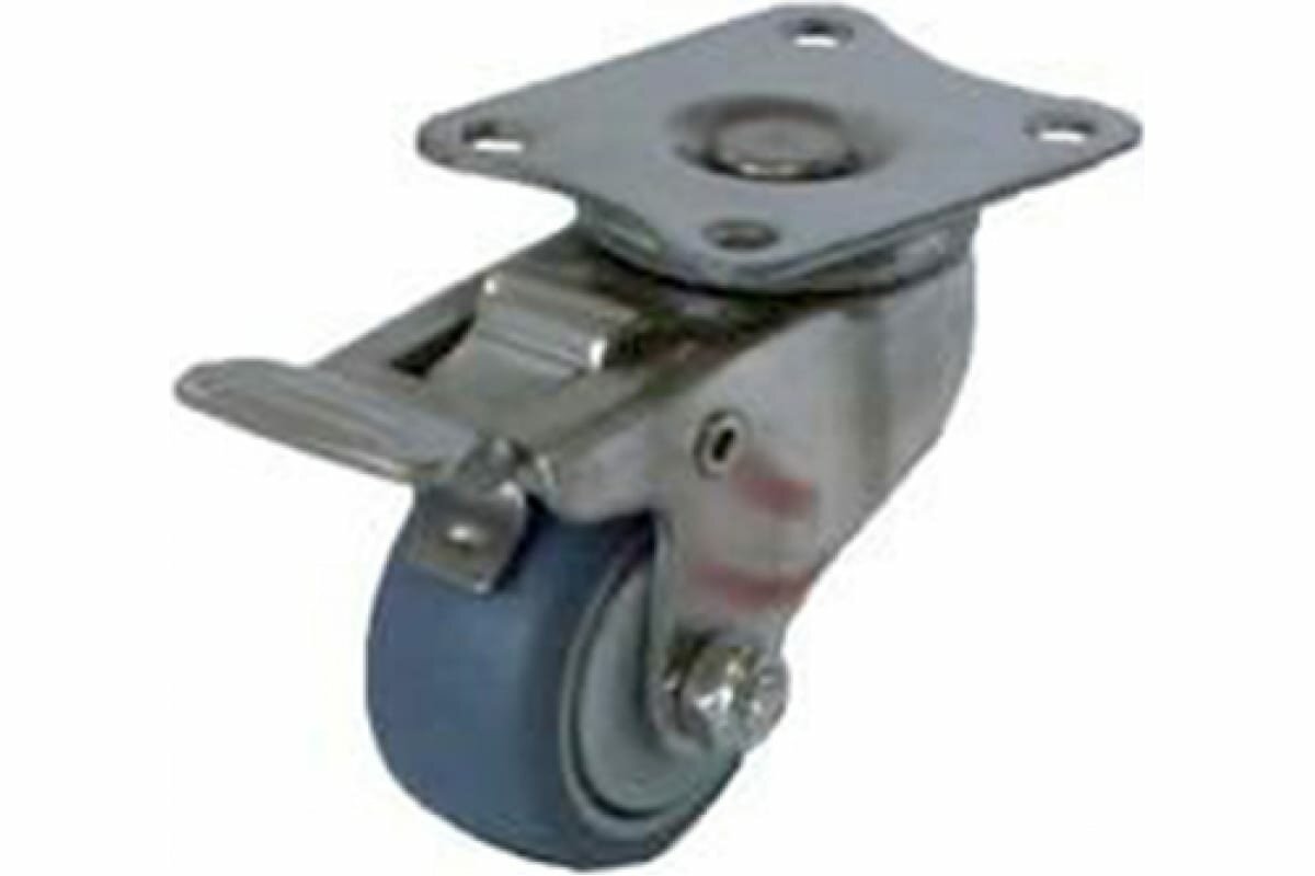 MFK-TORG 3054050 поворотное колесо 50 мм с тормозом SUS 304, серый мягкий каучук