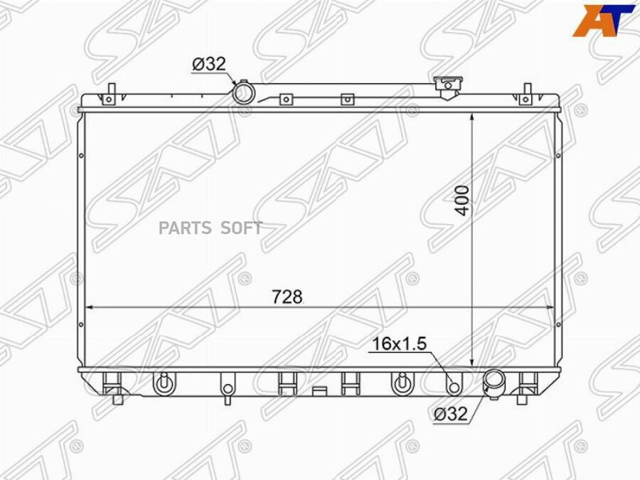 Радиатор Toyota Camry (XV20) 96-02 / Daihatsu Altis 00-01 / Toyota Camry 96-01 / Camry UAE/USA 96-01 SAT SG-TY0003-SXV20 | цена за 1 шт