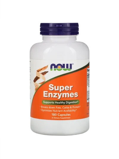 Super Enzymes от NOW Foods, Супер Энзимы 180 Капсул, Ферменты и пищеварение
