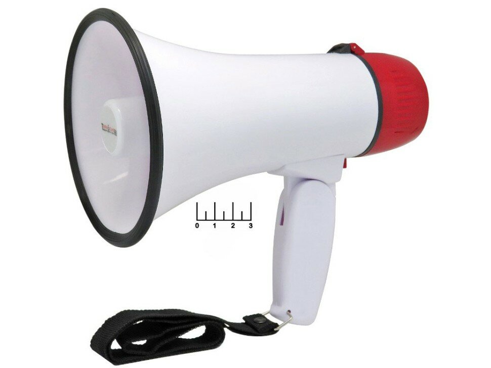 Мегафон ручной ЭМ-10СЗ с сиреной + запись (красный)