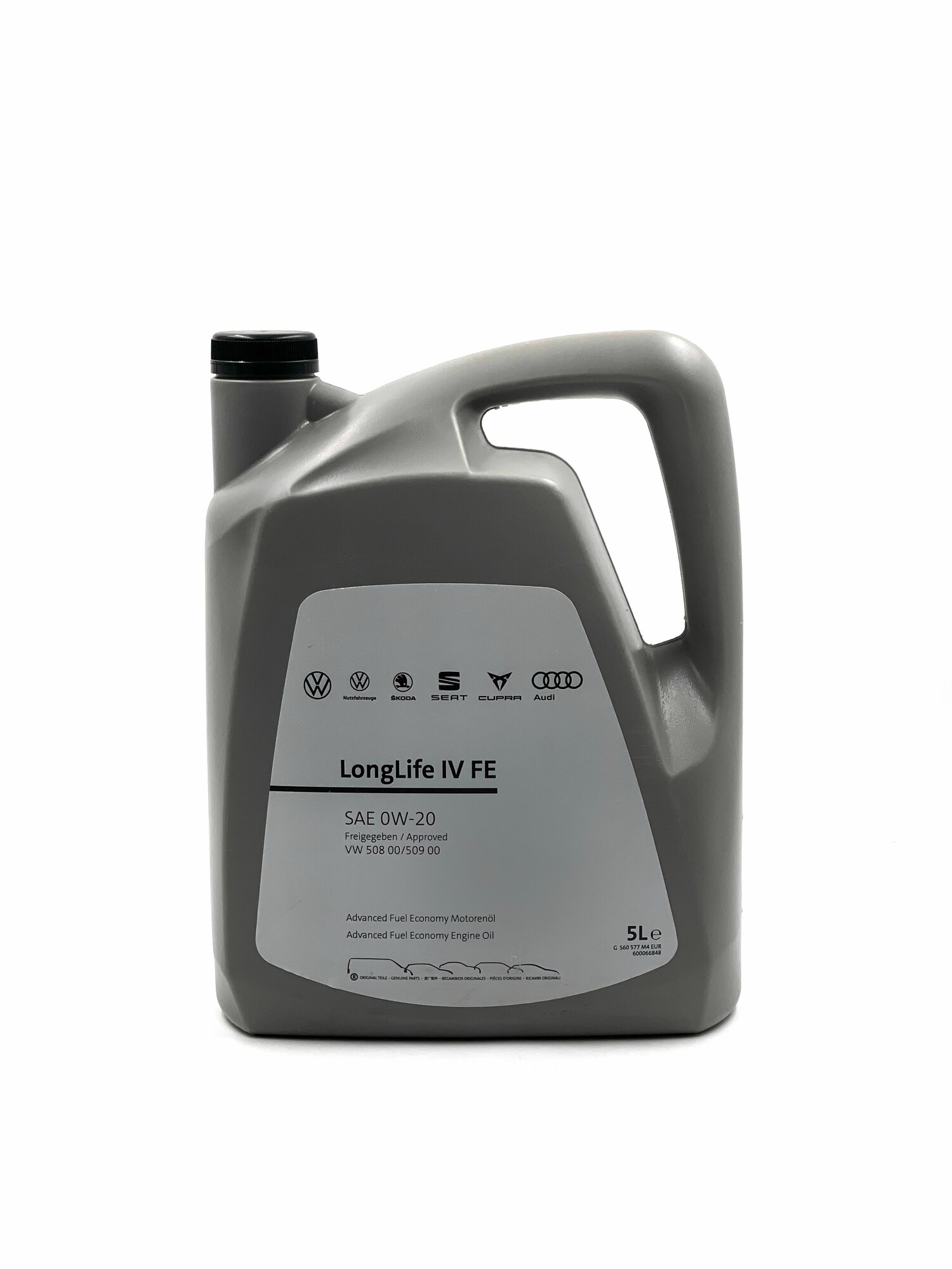 Масло моторное Volkswagen LongLife IV FE 0w-20, синтетическое 5л