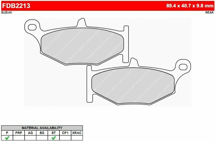 Колодки тормозные Ferodo FDB2213 P