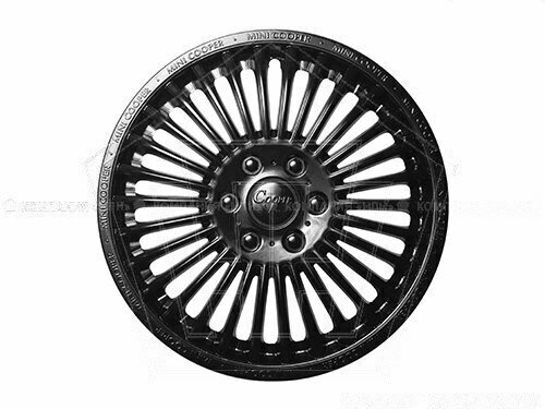 Колпаки декоративные (на пруж.) r-14 "mini cooper" черный глянец (к-т 2 шт) (lw1414)