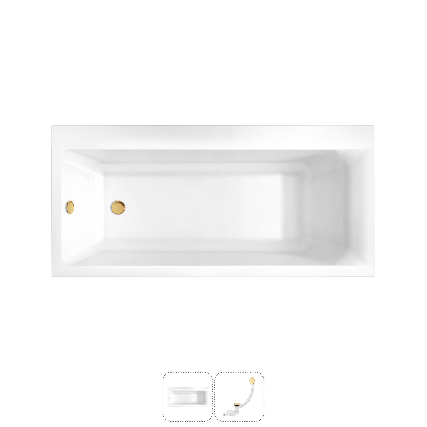 Акриловая ванна 170x80 Lavinia Boho Catani 202010872 в наборе 2 в 1: угловая ванна акриловая 170 x 80 см (левый разворот), слив-перелив