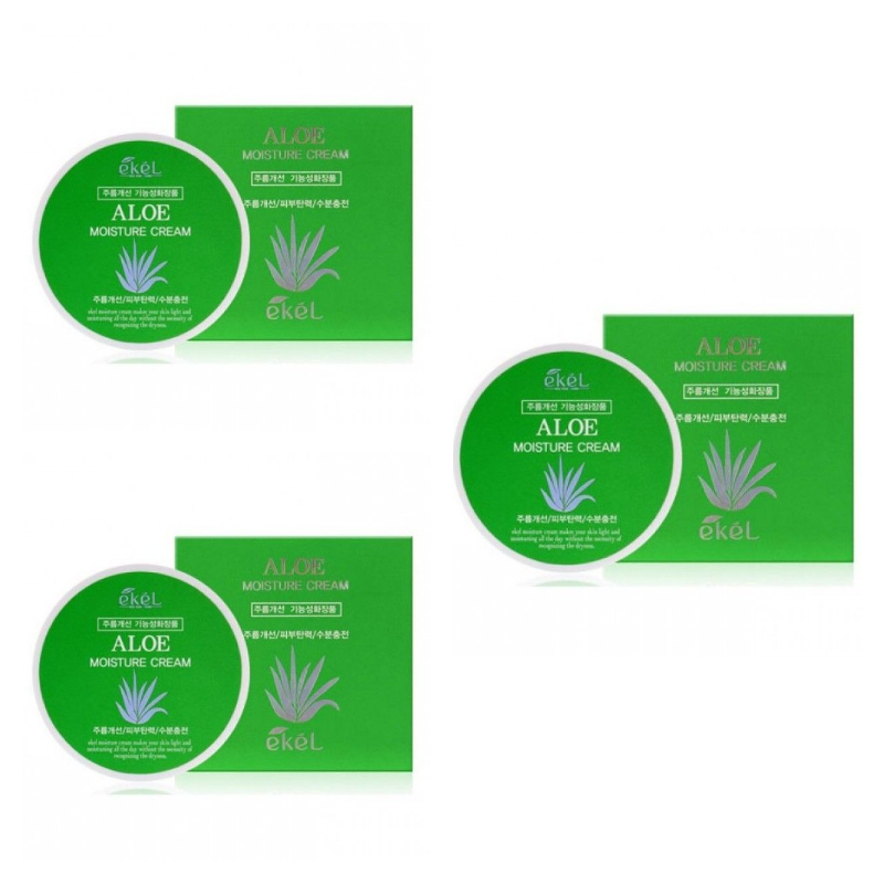 Крем для лица Ekel интенсивно увлажняющий, с экстрактом алоэ, 100 мл, 3 шт.