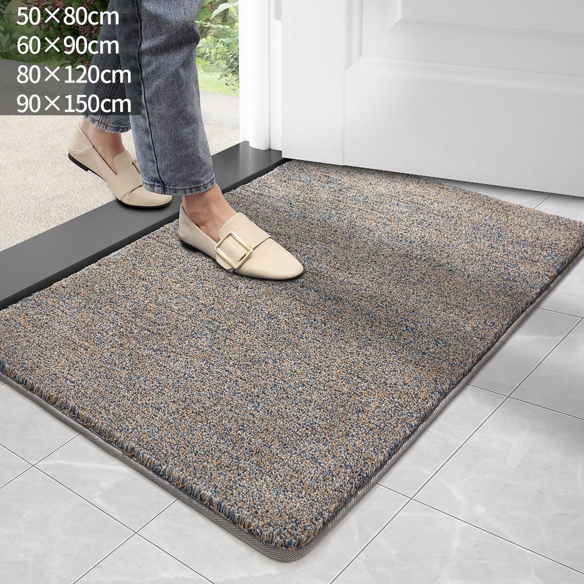 Ковер для прихожей DEXI, мягкий, коврик придверный резиновый, ковер пушистый, нескользящий
