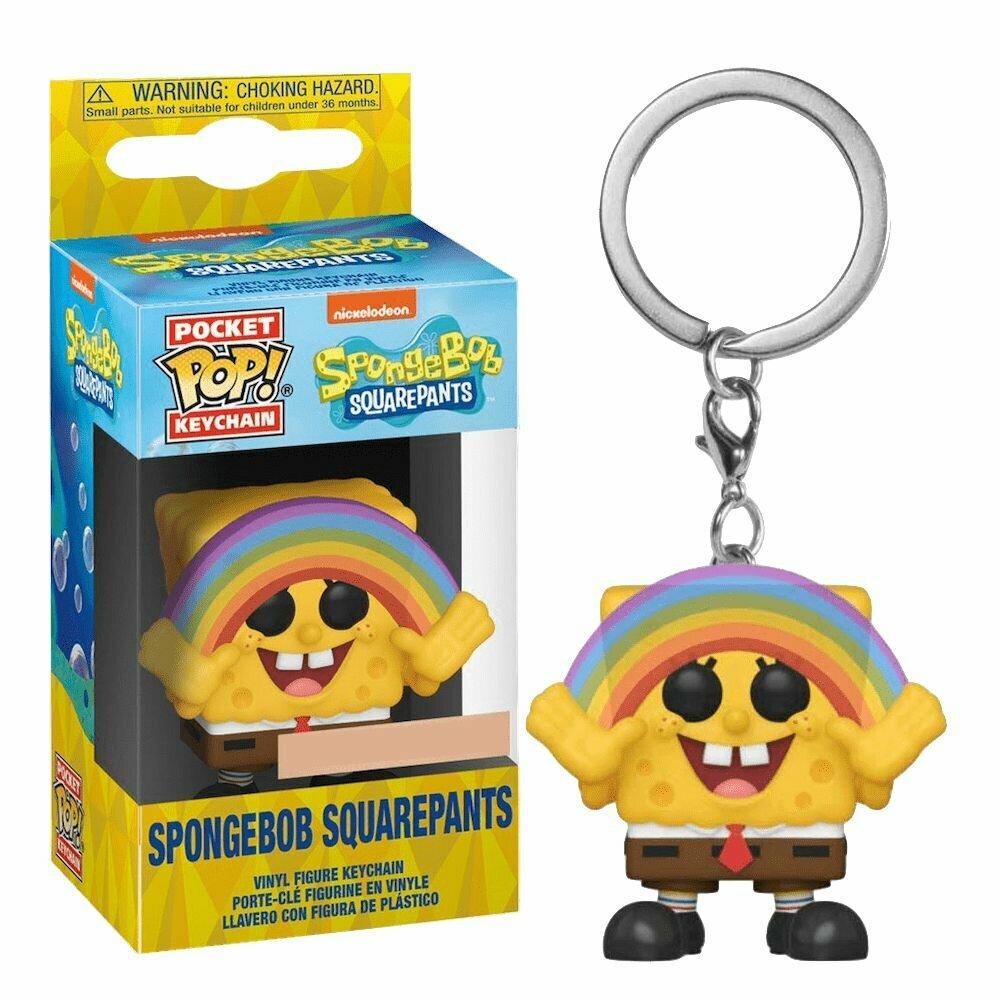 Брелок keychain Спанч Боб с радугой из мультсериана Спанч Боб Квадратные штаны