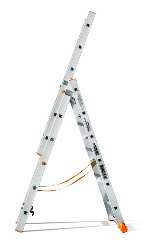 Трехсекционная Лестница Эйфель Тл 82 - 3Х6 Классик, Длина 3.52 М, Нагрузка 150 Кг.