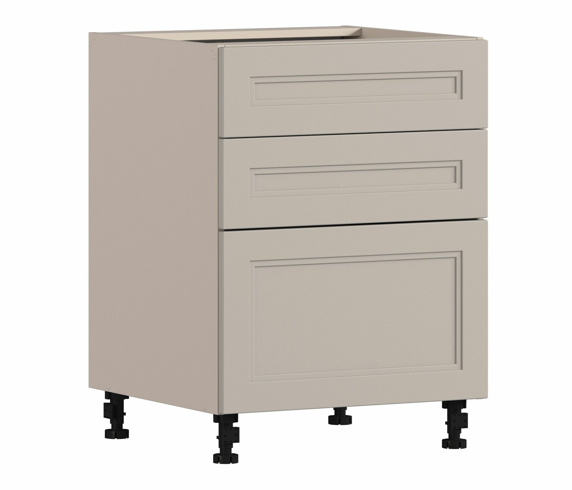 Кухонный модуль напольная тумба столплит Регина РСЯ-360 с ящиками, ЛДСП, Песочный/МДФ MODERN Кашемир, 60х56х82 см