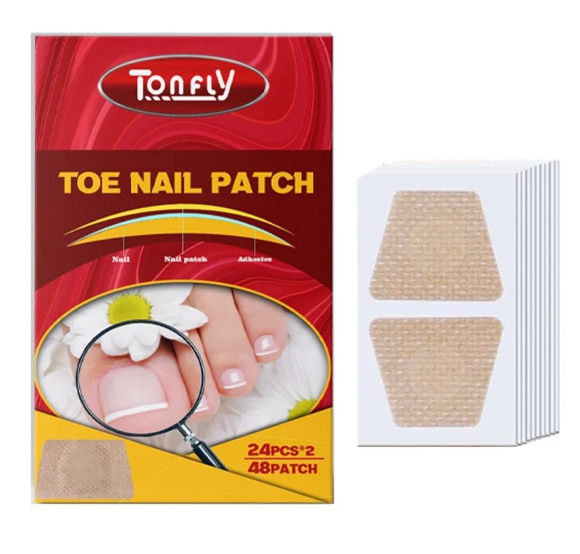 Пластырь для ногтей South Moon, противогрибковые, бежевые, 48 штук