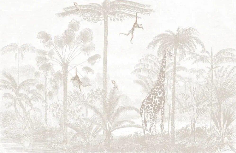 Beibehang мультяшные слоны жирафы обои из натуральных материалов 158418583, Silk