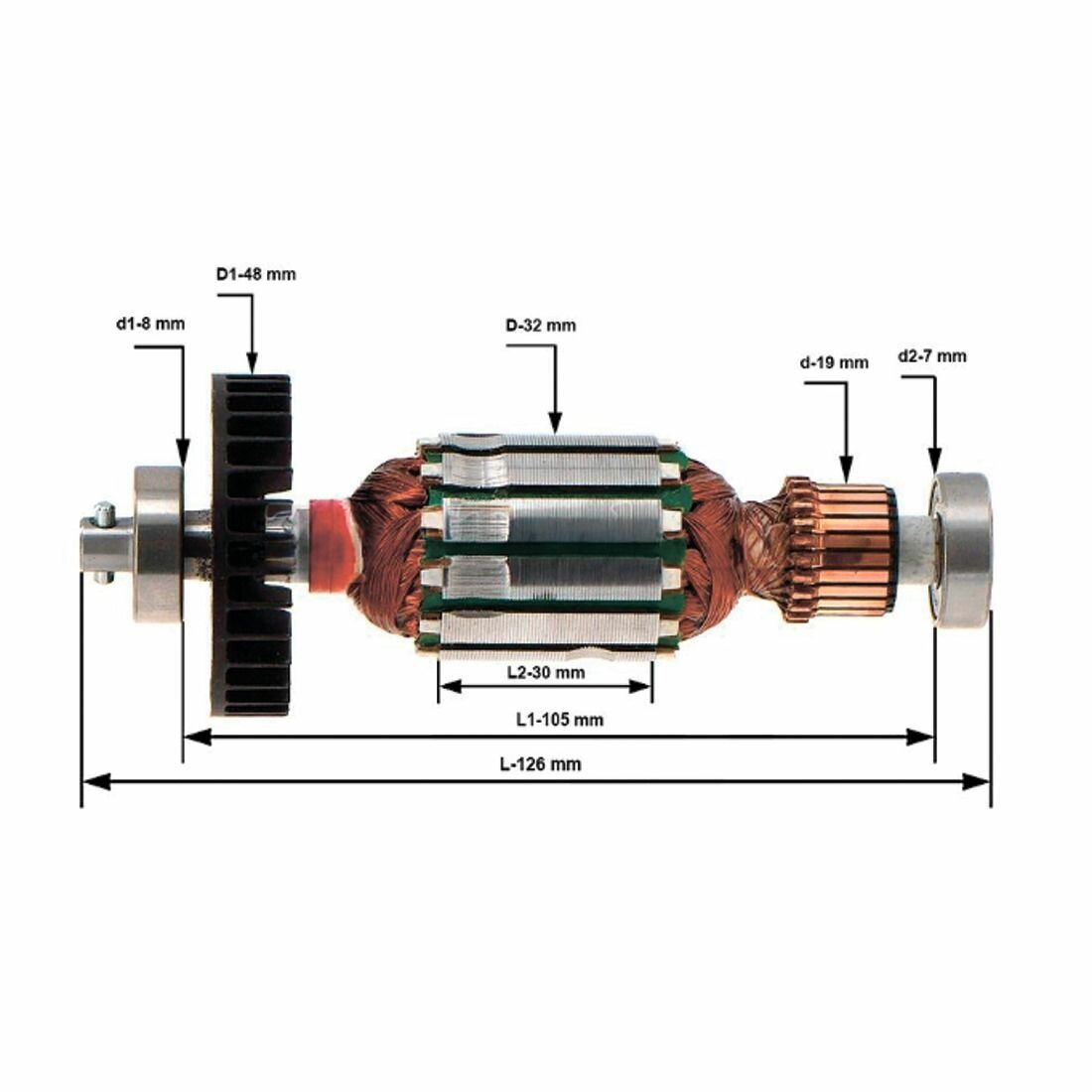 Ротор (Якорь) для шлифовальной машины MAKITA GD0603, 513434-3