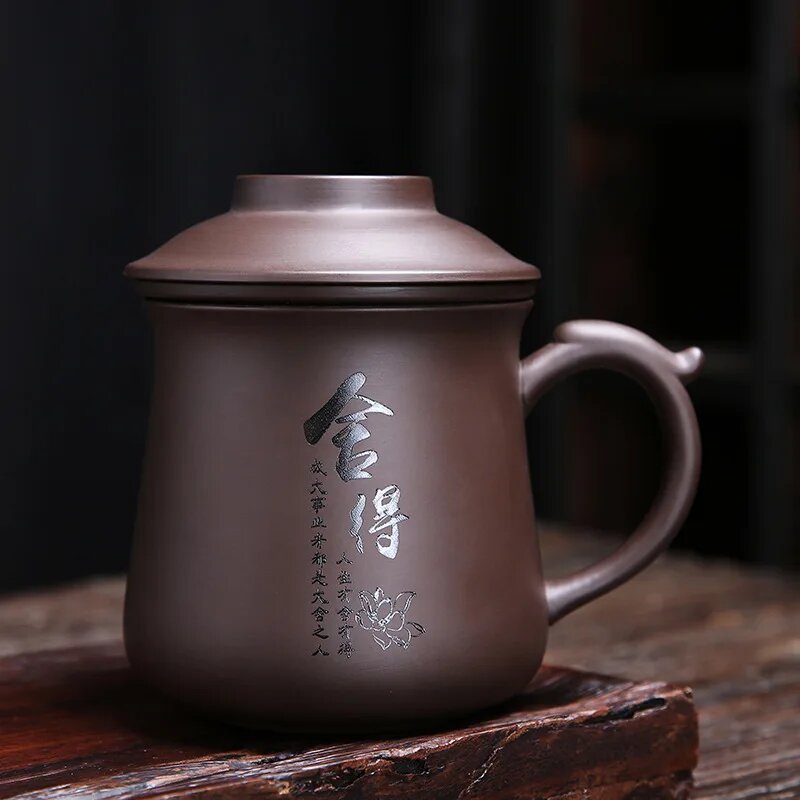 Ручная кружка из фиолетовой глины PGY 430 мл Black