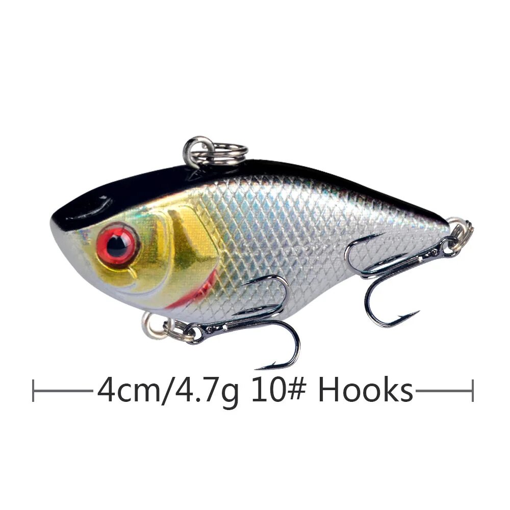 Новая миниатюрная приманка для рыбной ловли «ВИБ», искусственная приманка в виде гольяна для плавания, 40 мм, 4,7 г, наживка с крючком для зимней морской рыбалки, погружная наживка для окуня