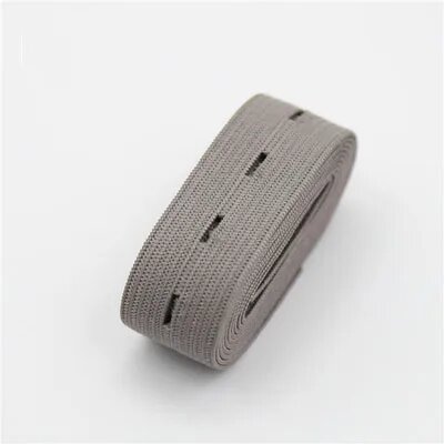 3 ярда 15/20/25/30 мм DIY Швейные аксессуары с отверстиями для пуговиц Вязаные эластичные ленты Лента Красочная белая черная проволочная лента Серый, gray, 1yard