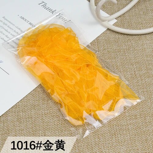 Лента органза мerylover 6 мм, 10 метров Желтый, Golden