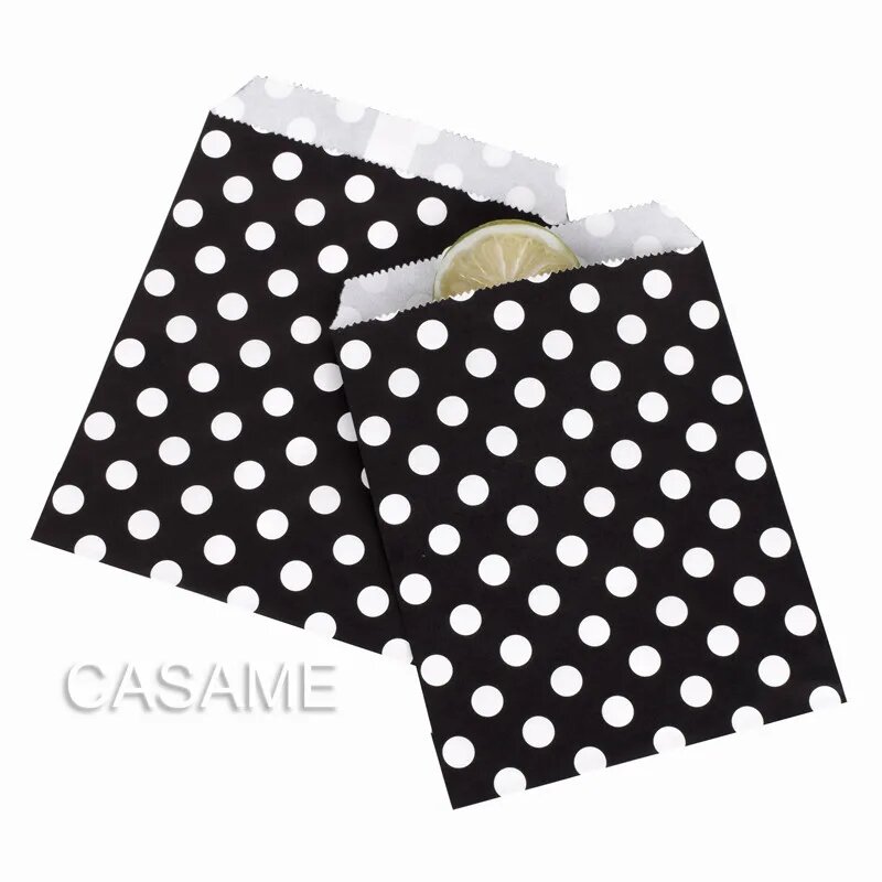 Бумажные пакеты для подарков Kraft 50 шт. Черный, black 13x18cm