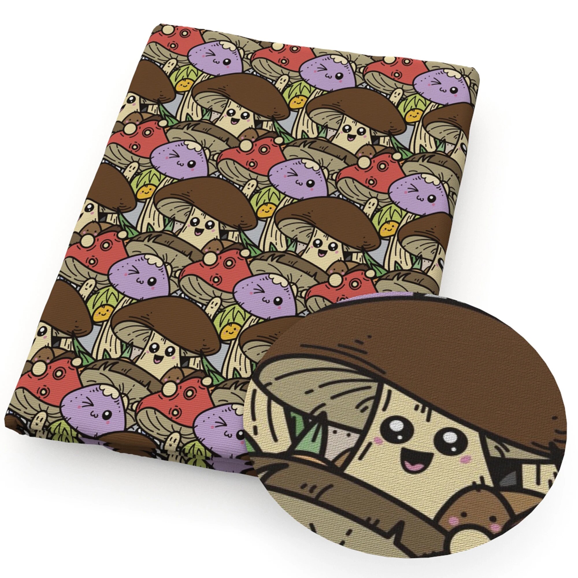 Черная грибная ткань полиэстер хлопок 50*145 см для шитья polyester canvas, 1147750