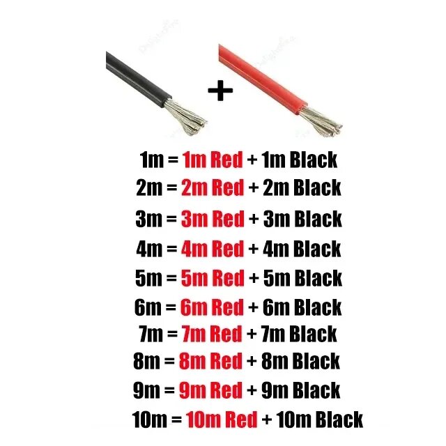 DelightFire термостойкие силиконовые провода 18 16 14 12 10 8 6 4 AWG 16 AWG, Red Black, 3m