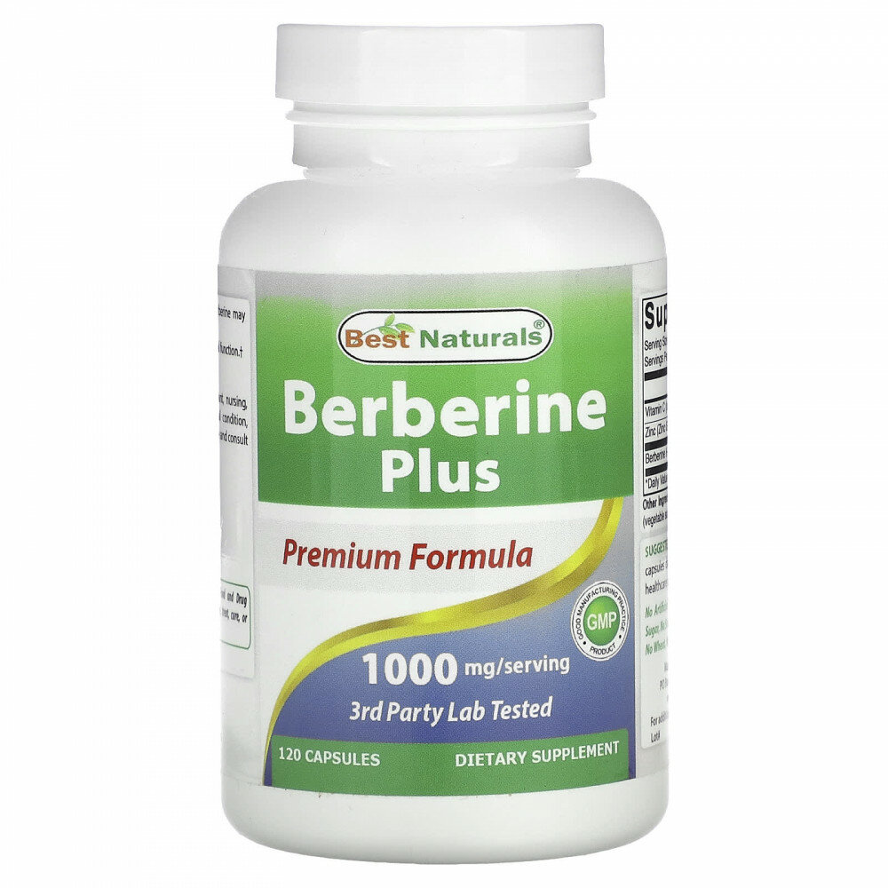 Best Naturals, берберин плюс, 120 капсул