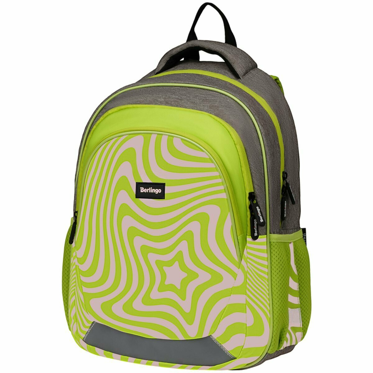 Рюкзак школьный Berlingo Bliss "Neon star" 40x29x19см, 3 отделения, 2 кармана, анатомическая ЭВА спинка (RU08052)
