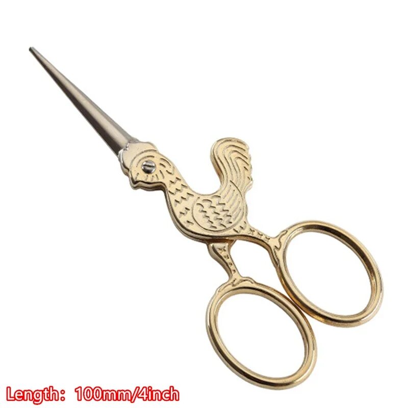 Винтажные маникюрные ножницы WyFeay из нержавеющей стали Бежевый, 100mm 4inch