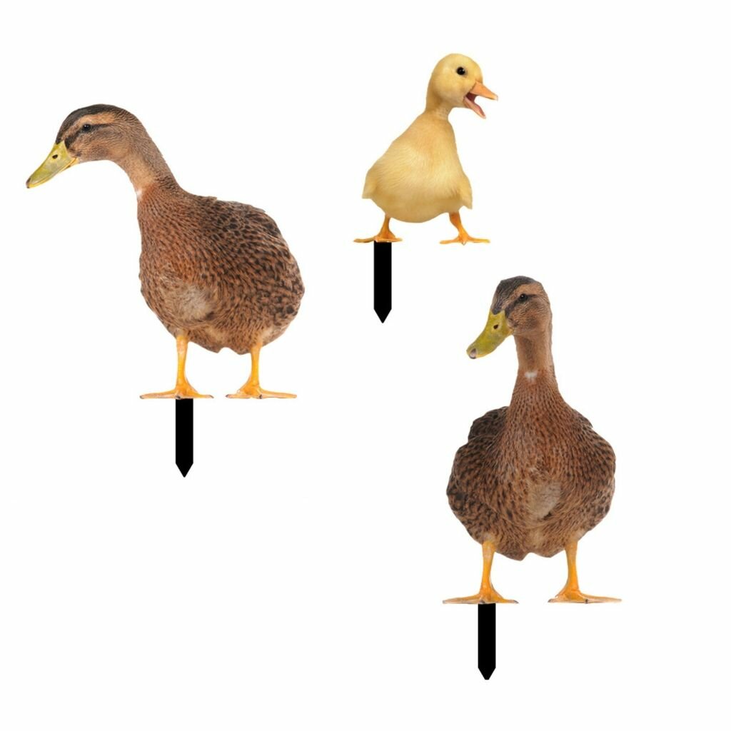 , 3 шт./компл, Акриловая утка, Садовый столб, декоративный знак для двора, лужайки перед домом