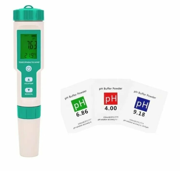PH, ОВП (ORP), EC, TDS, S.G, термо, соле метр Orville цифровой для воды ML-71 / Измеритель уровня ph/ Измеритель кислотности, температуры воды