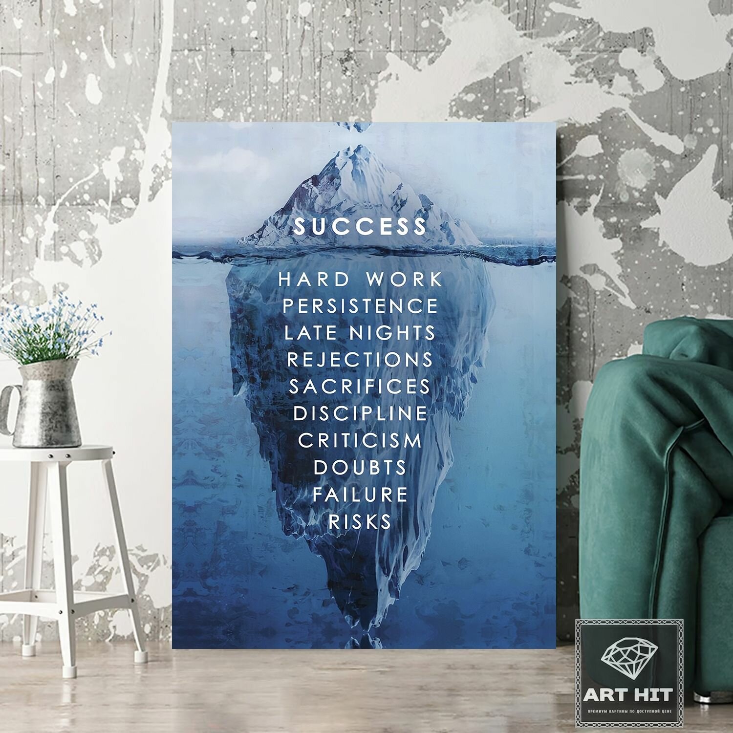 Интерьерная картина Мотивация, в офис, дом, бар, лофт, 50х70