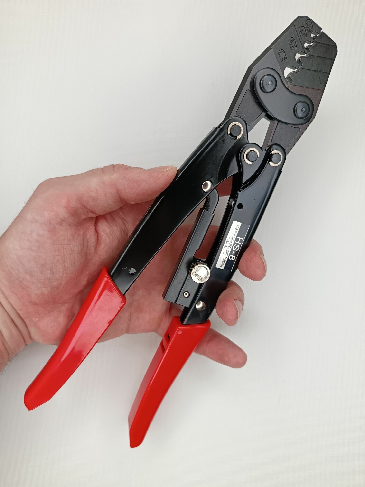 Пресс клещи для обжима с храповым механизмом для наконечников, гильз, разъемов до 8 мм