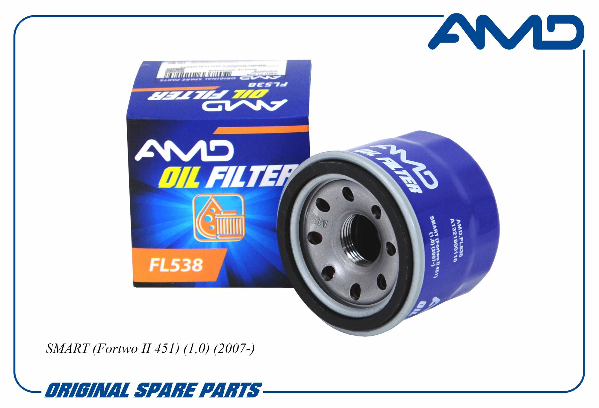 Фильтр масляный A1321800110 AMD. FL538 для SMART Fortwo II 451 1,0 2007-